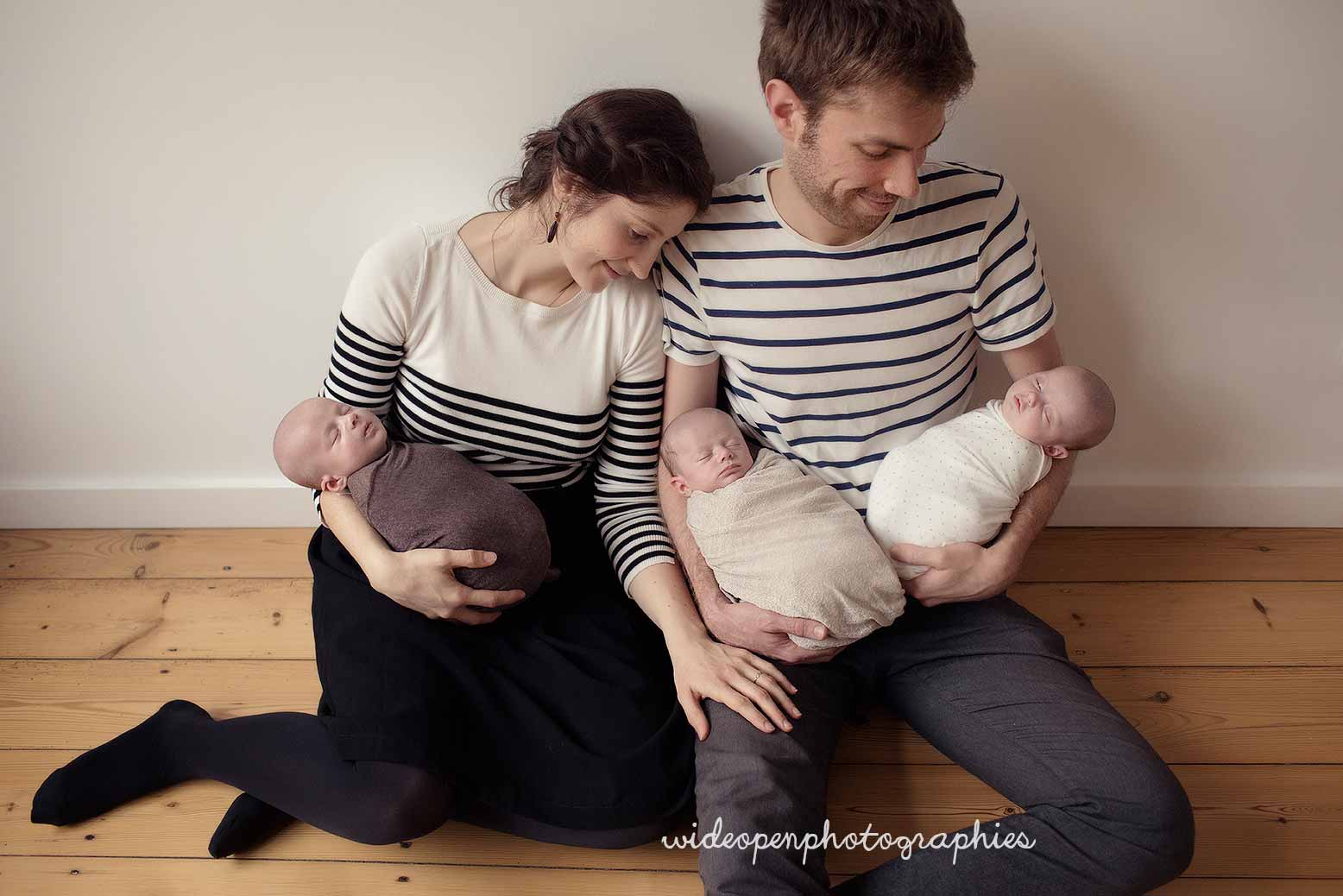 photographe naissance triplés Lille | Wide Open Photographies
